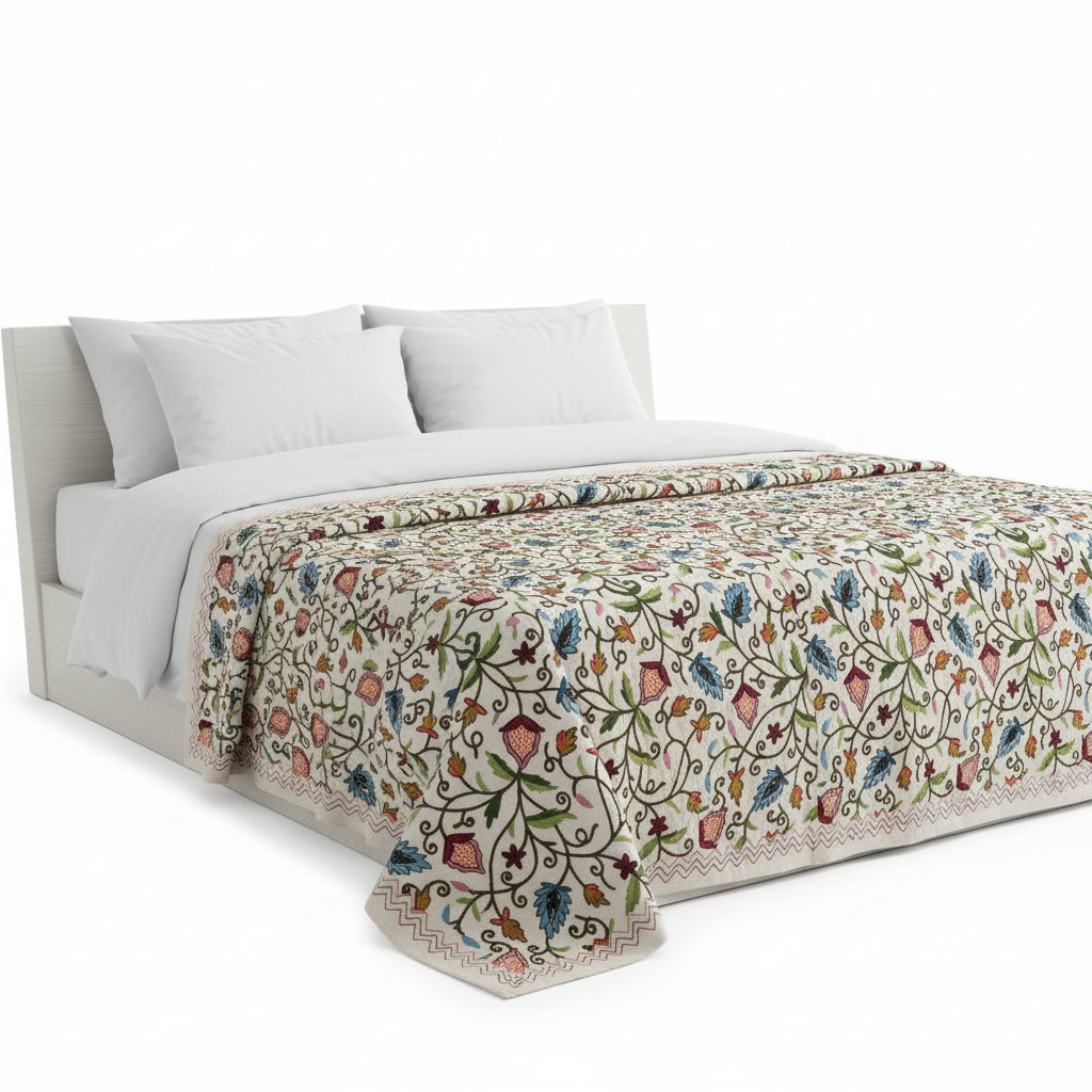 Kashmiri Crewel Bed Covers With Embroidery – Kashmir Gallery